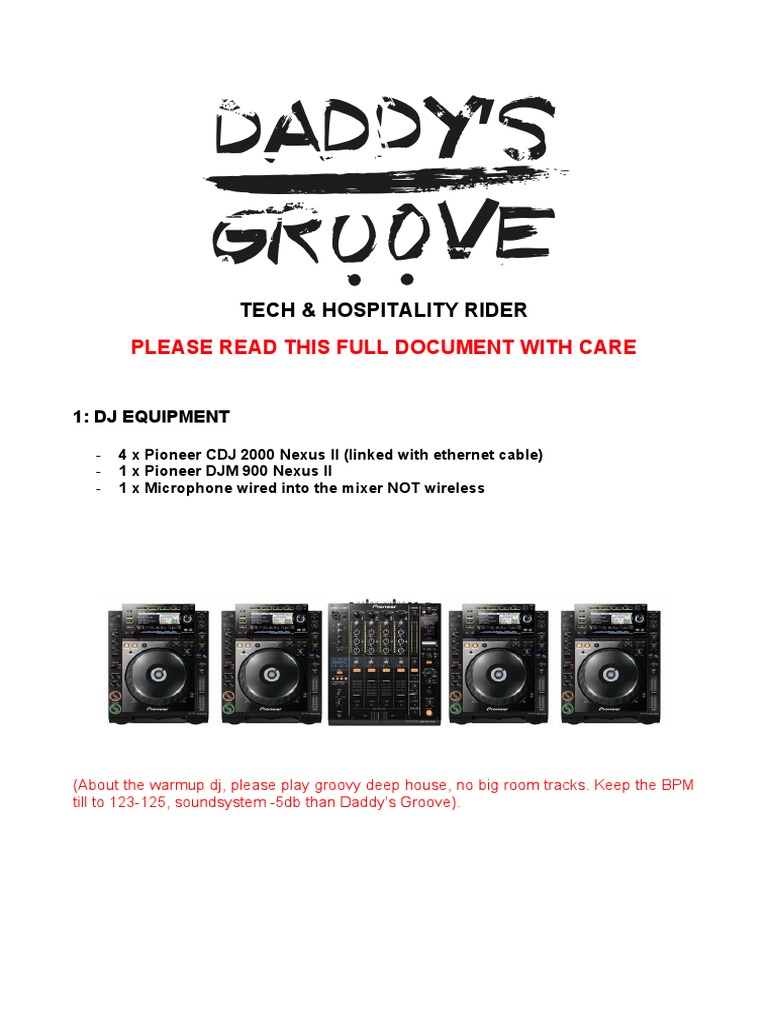 Technical Rider PDF | PDF | Audio Electronics | Electronics