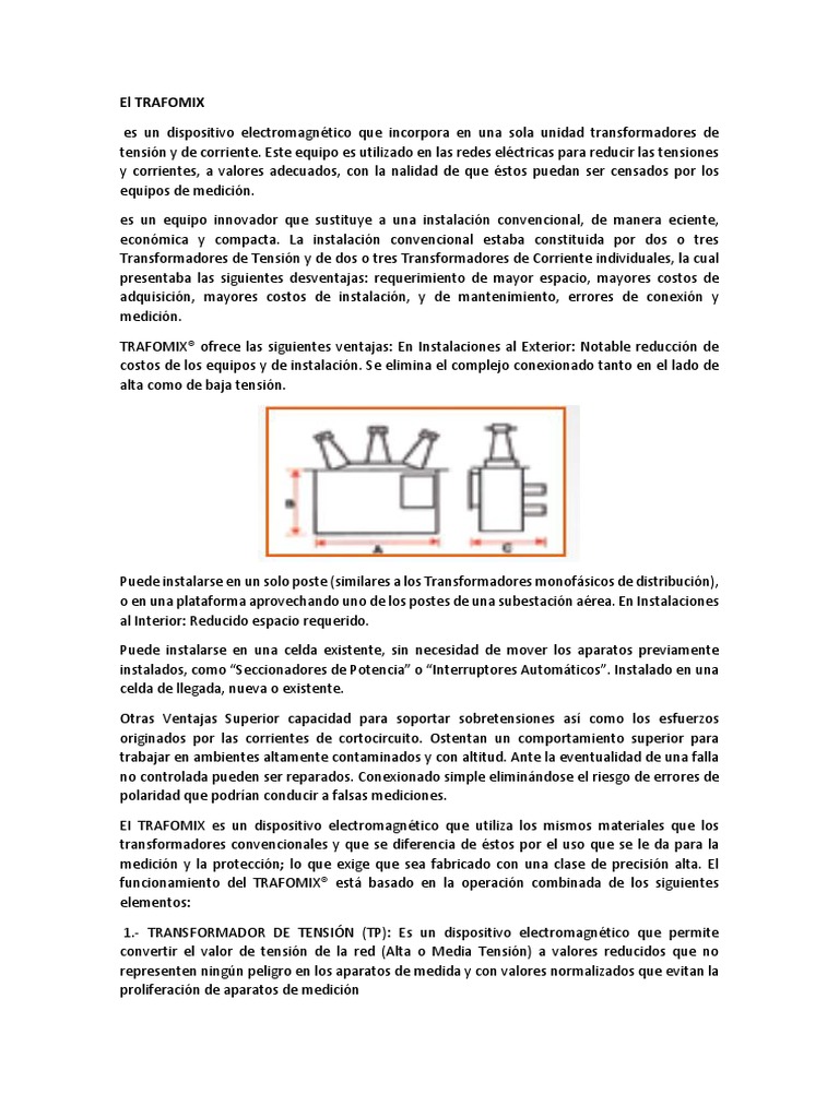 El TRAFOMIX | PDF | Transformador | Corriente eléctrica