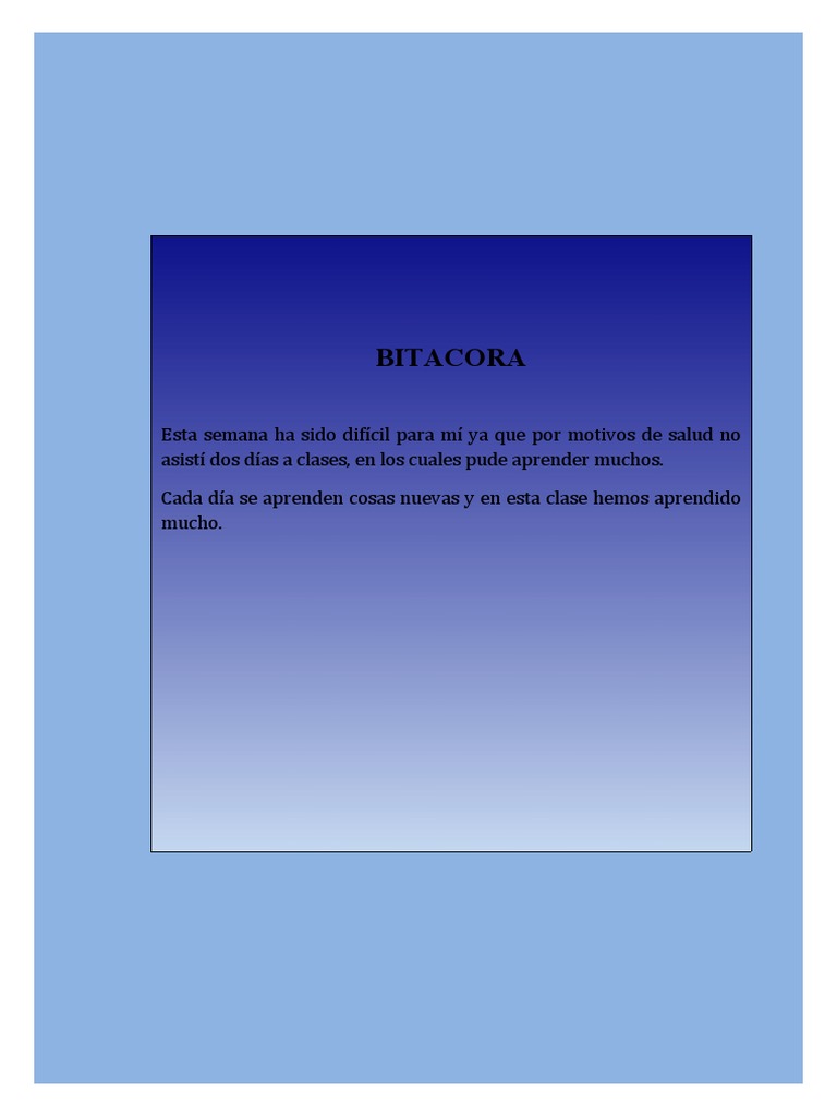 Bitacora 2 | PDF | Salud y bienestar