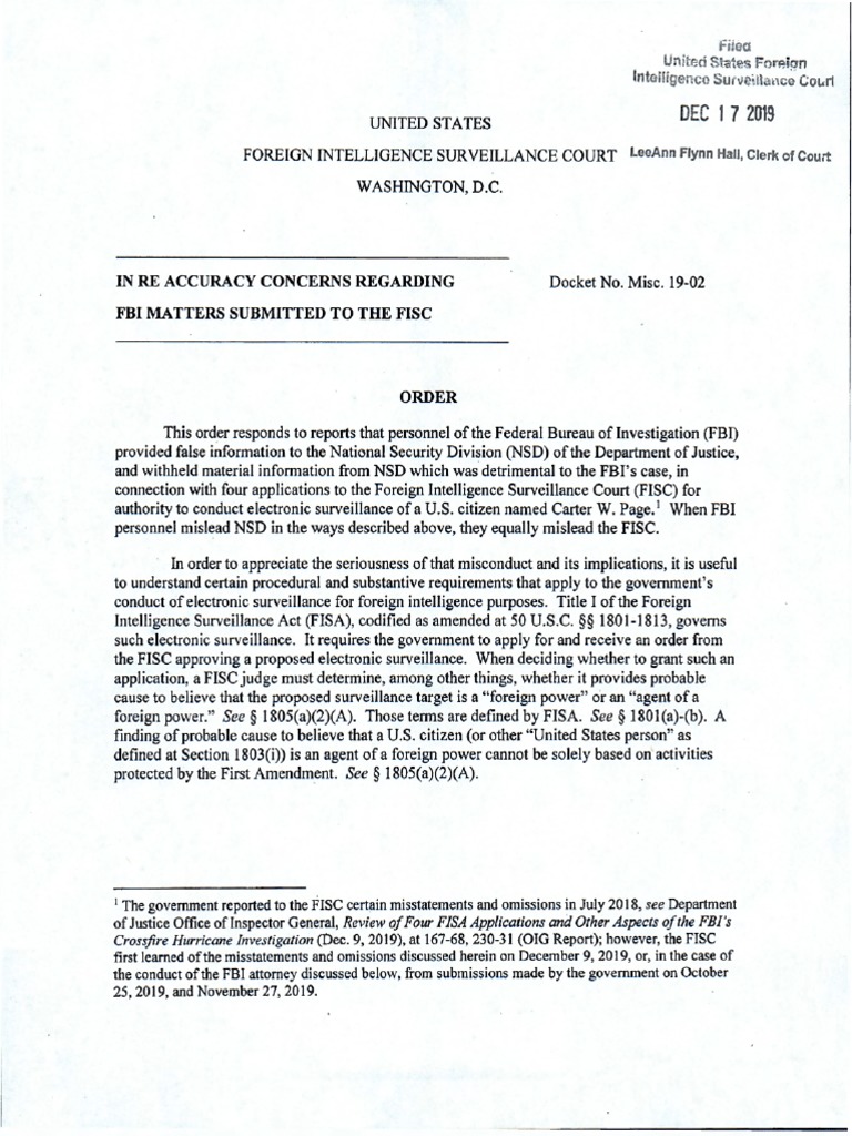 Fisa Court To FBI | Download Free PDF | United States Foreign ...
