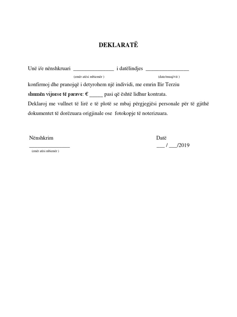 Deklaratë Aplikuesit | PDF