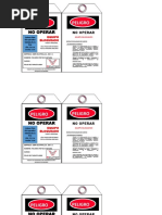 Formato Tarjeta de LOTO | PDF | Ingeniería mecánica | Ingenieria Eléctrica