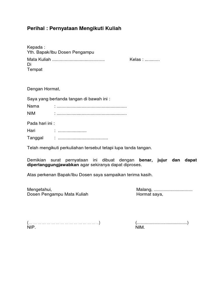 Form Lupa Tanda Tangan | PDF