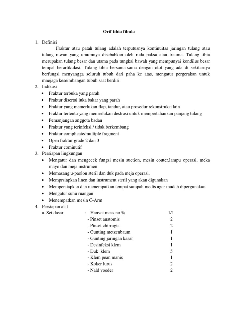 Orif Tibia Fibula | PDF