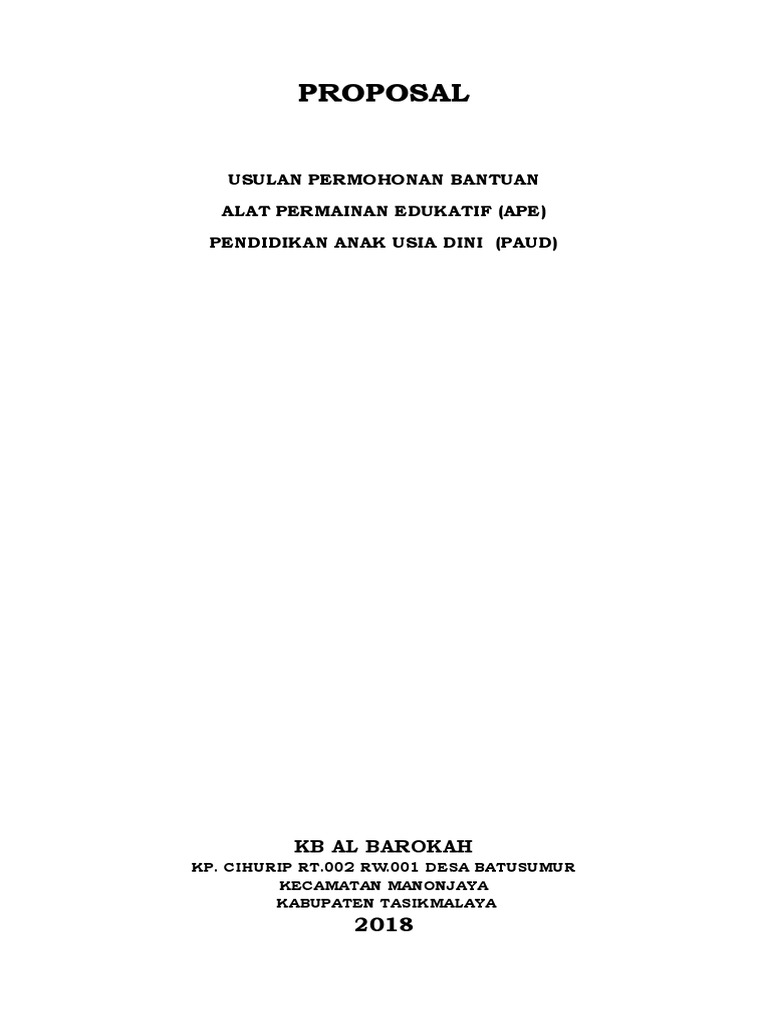 Contoh Proposal Ape | PDF