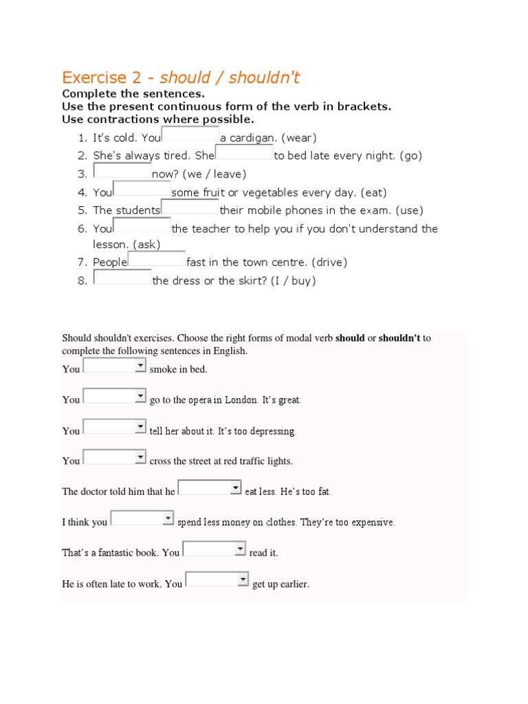 Should Exercises | PDF