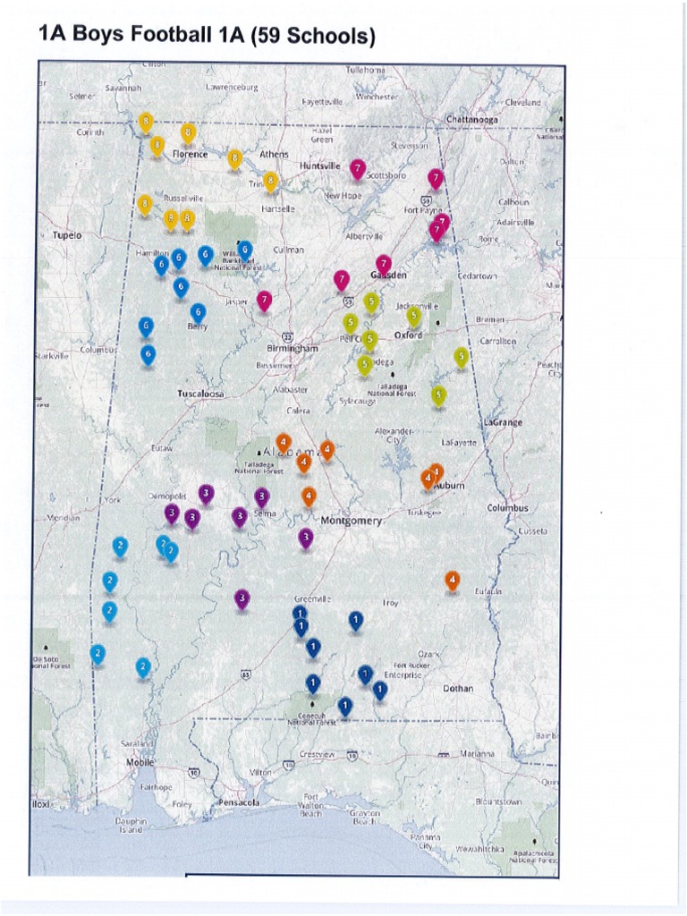 AHSAA Football Maps and Alignments - Revised 12.17.19 | PDF