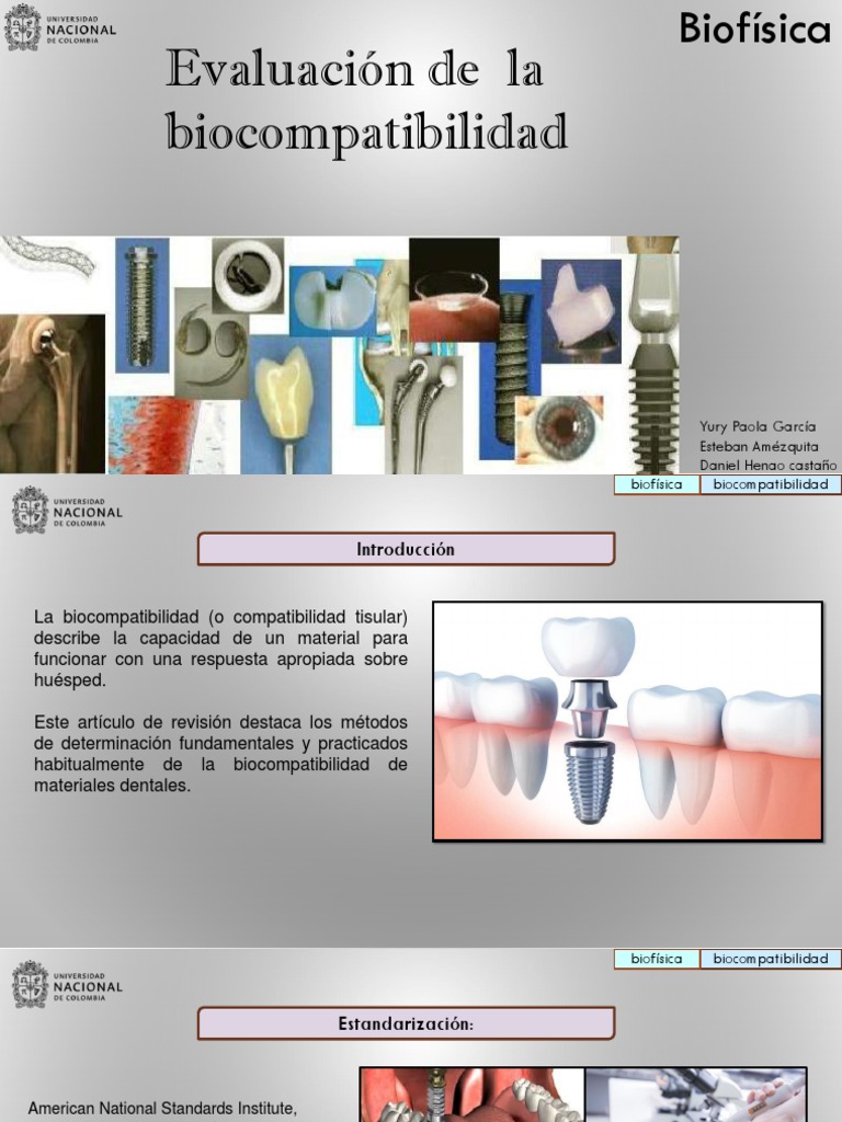 Presentacion Biocompatibilidad | PDF | Biología Celular) | Medicina CLINICA