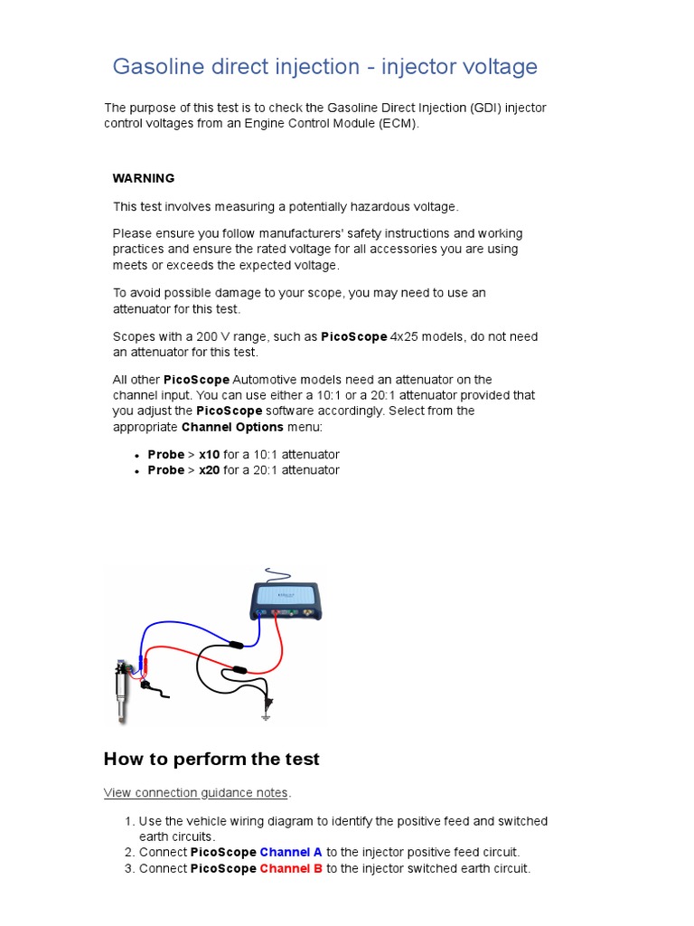 Direct Injection Test (Voltage) (Picoscope) | PDF | Fuel Injection ...