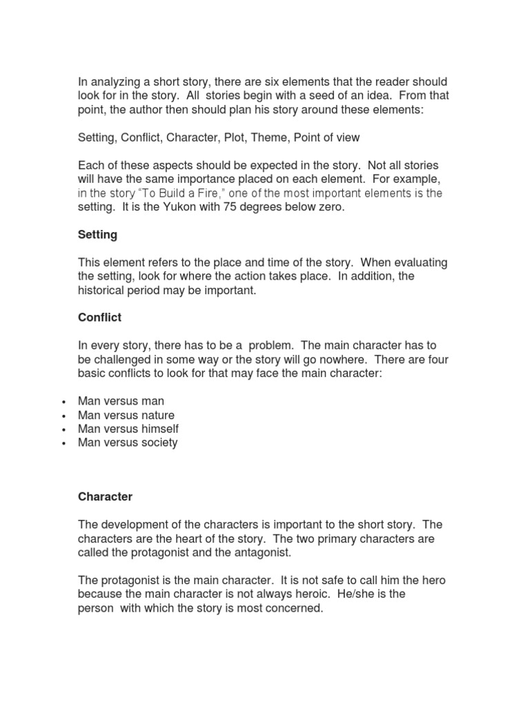 Elements of Short Story | PDF | Plot (Narrative) | Narration