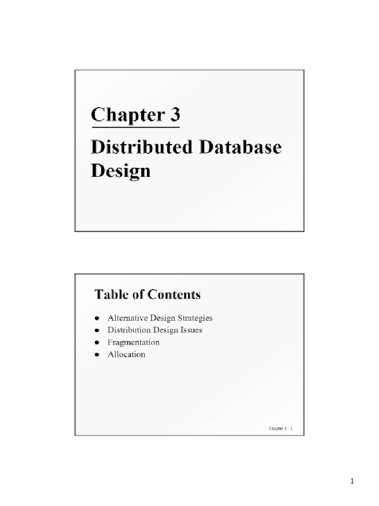 Chapter 3 Distributed Database Design | PDF