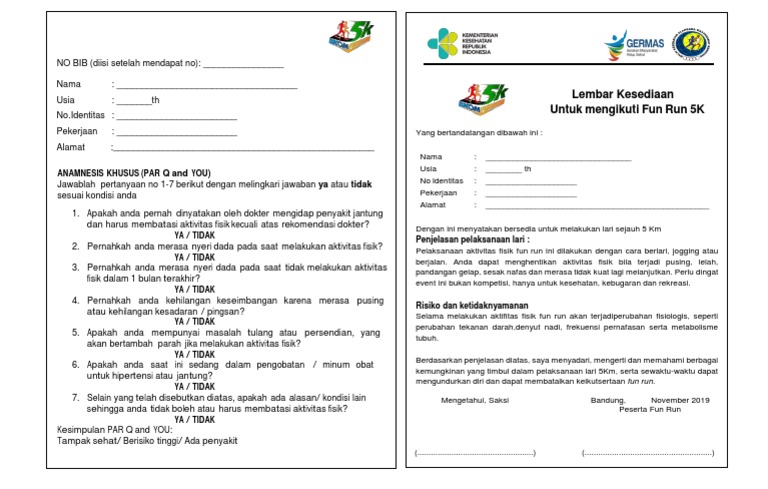 Formulir PAR Q - Kesediaan | PDF