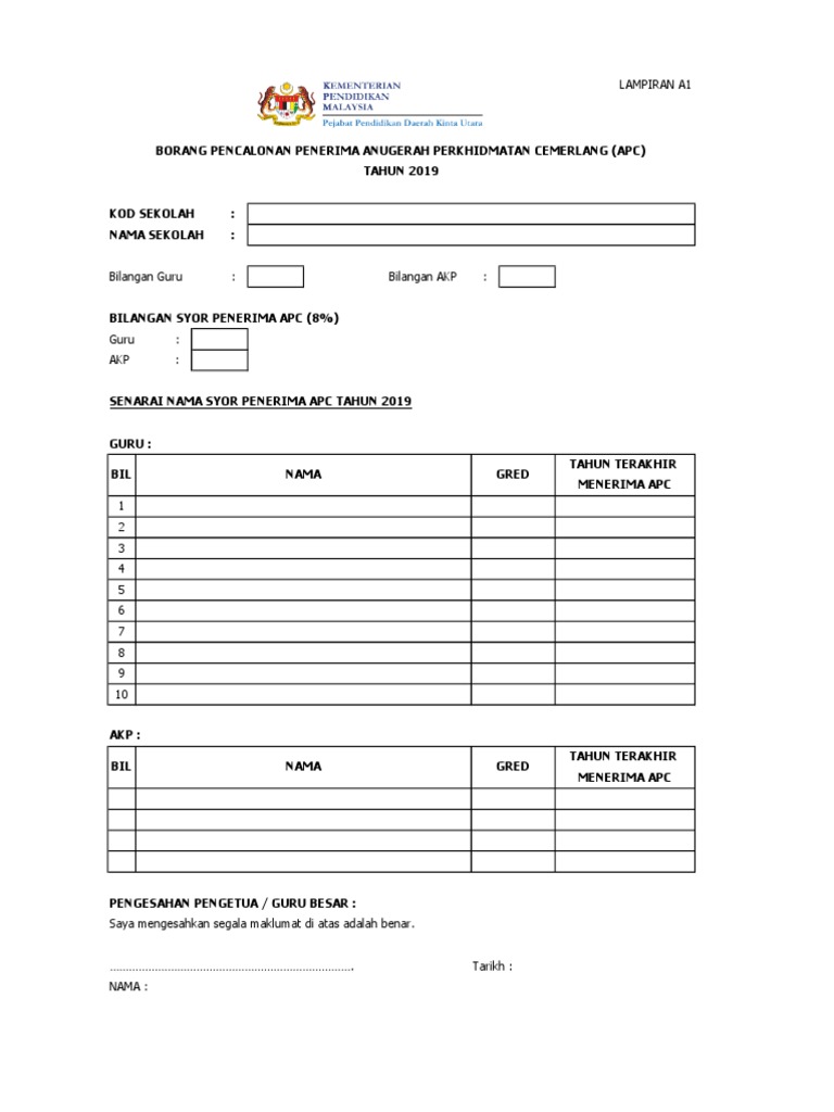 Lampiran A1 Apc | PDF