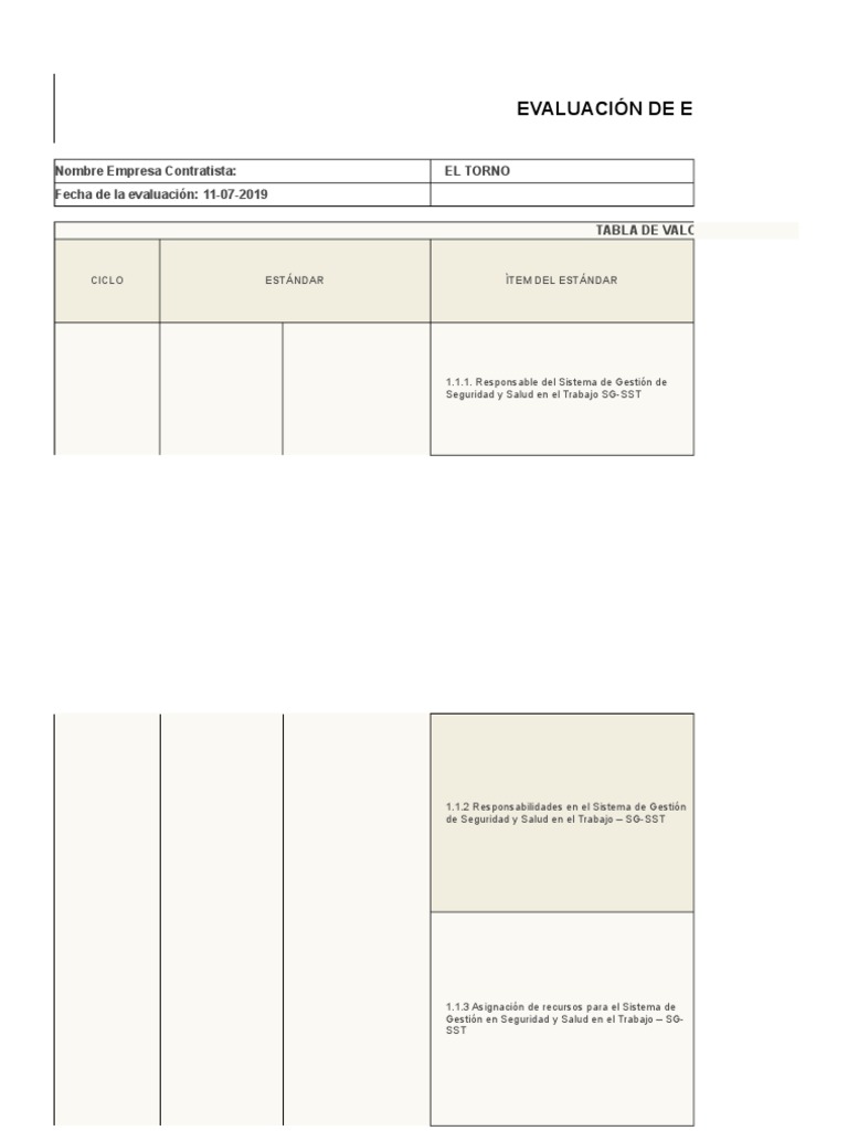 LISTA DE CHEQUEO RESOLUCION 0312 DE 2019 Torno | PDF | Bienestar | Medicina
