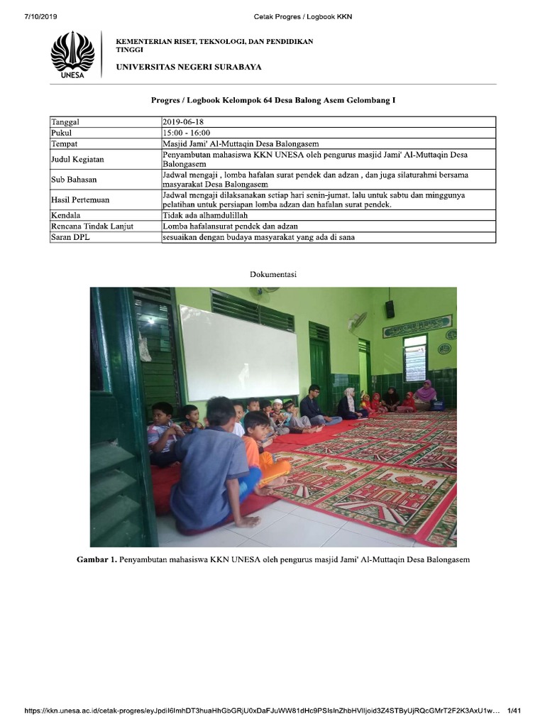 Logbook KKN 64 PDF | PDF