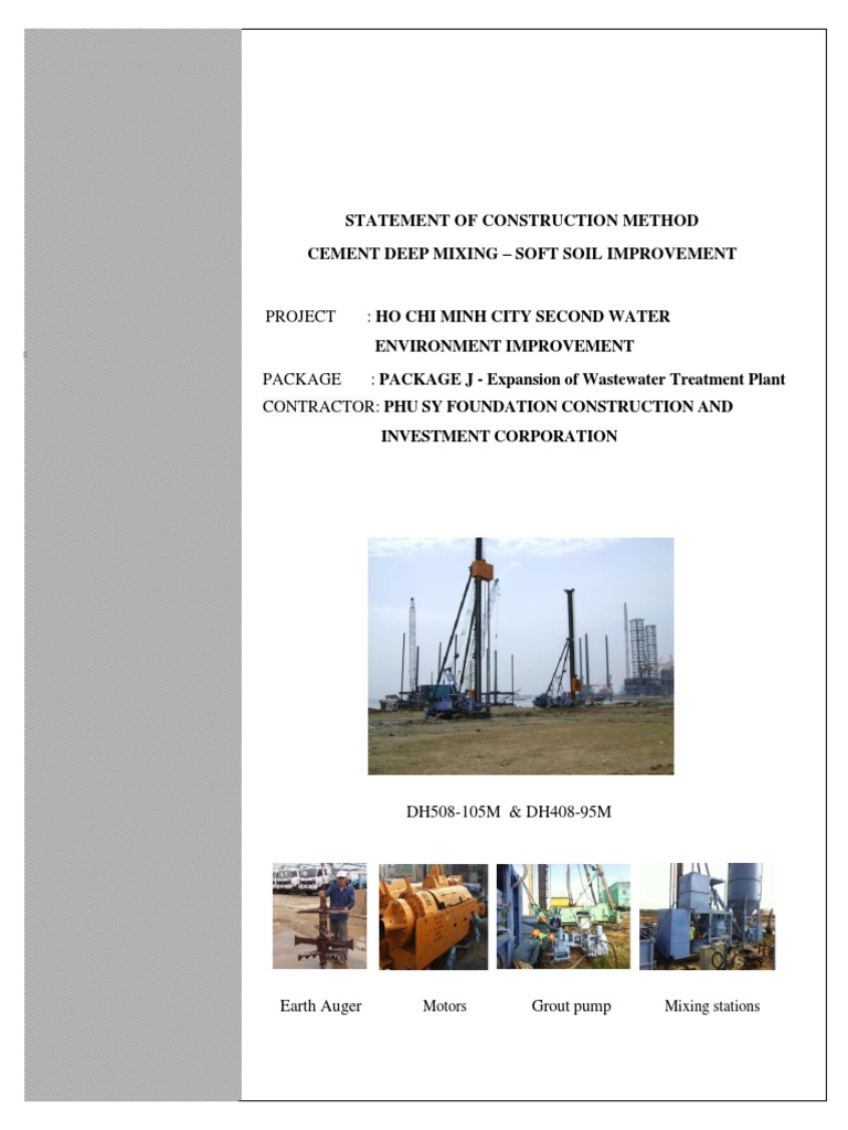 Cement Deep Mixing Method Statement | PDF | Deep Foundation | Safety