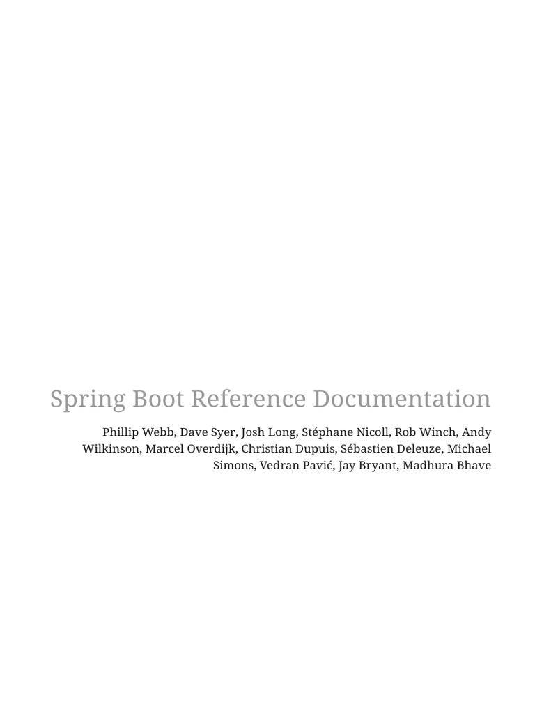 Spring Boot Reference PDF | PDF | Java Server Pages | Areas Of Computer ...