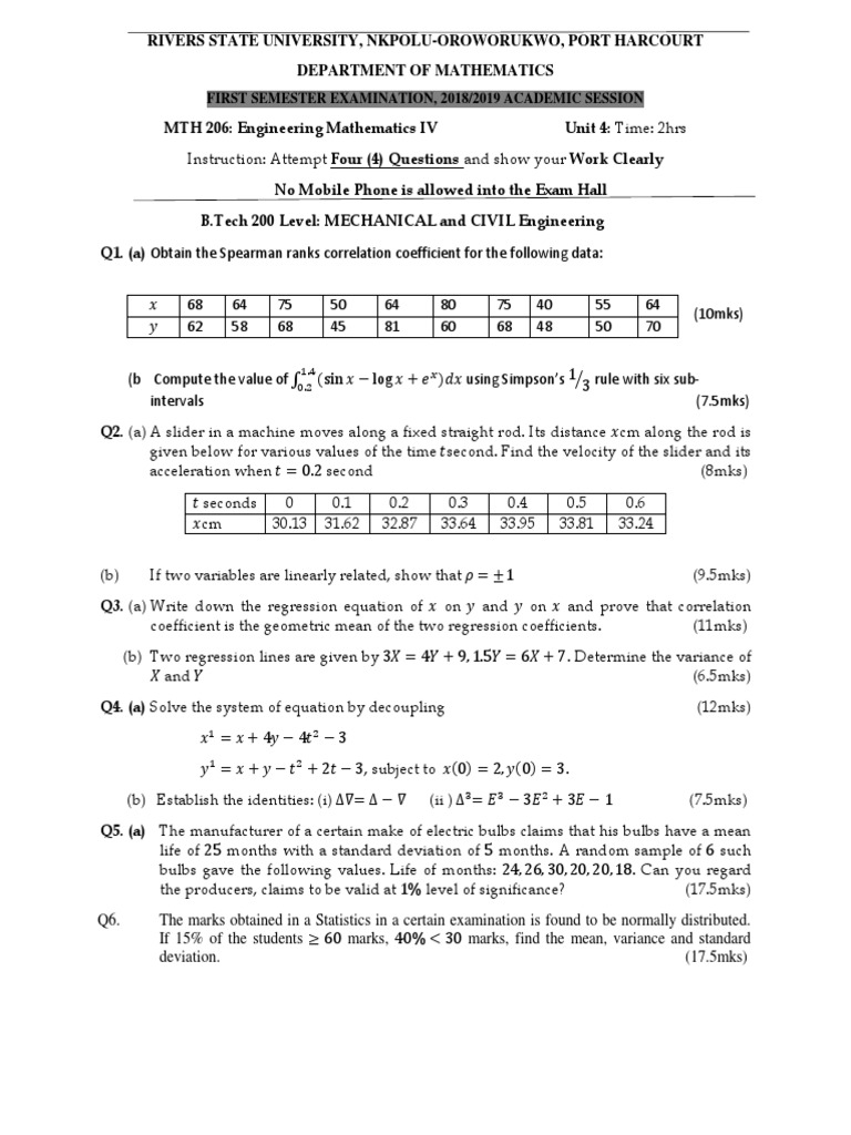 Mathematical Methods | PDF | Correlation And Dependence | Linear Regression