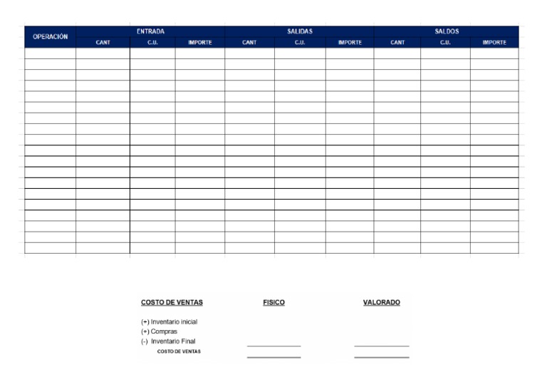 Plantilla Kardex | PDF