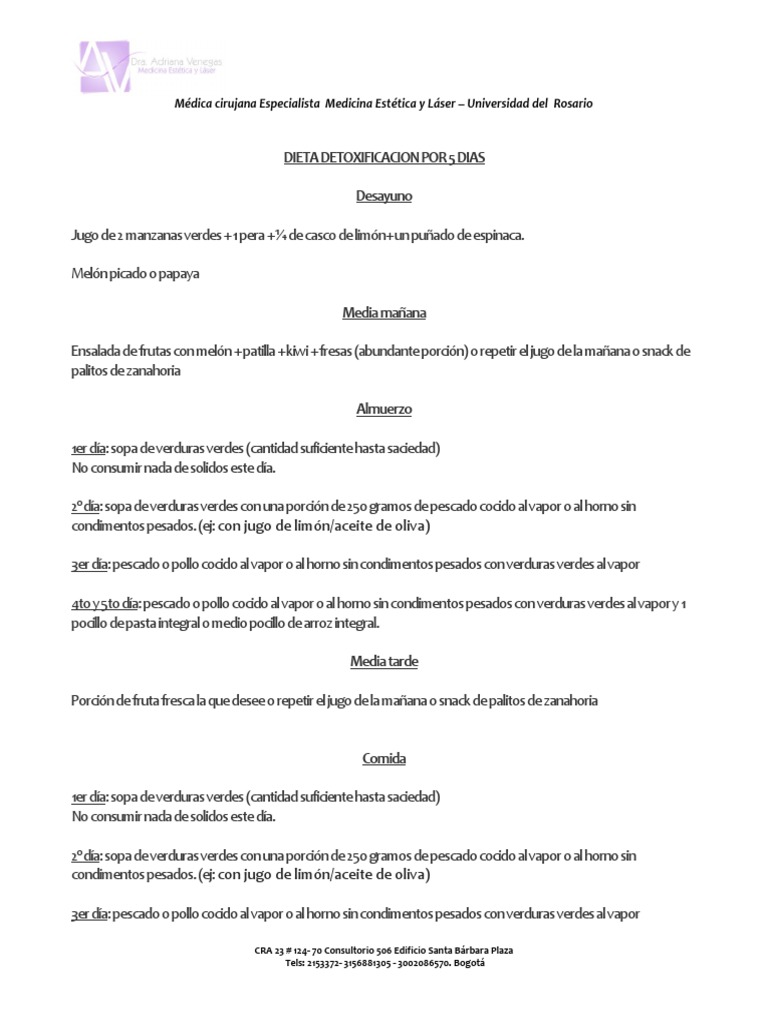 Dieta Detoxificacion | PDF | Dieta | Comida y bebida Dieta Detoxificacion | PDF | Dieta | Comida y bebida