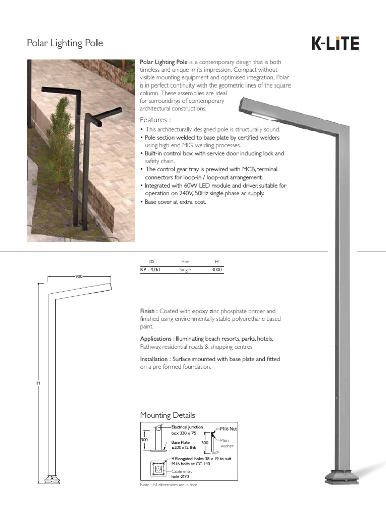 Klite-Polar Lighting Poles-220 | PDF | Manufactured Goods | Mechanical Engineering