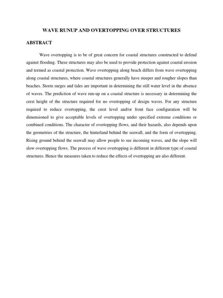 Wave Runup and Overtopping Over Structur PDF | PDF | Levee | Storm Surge