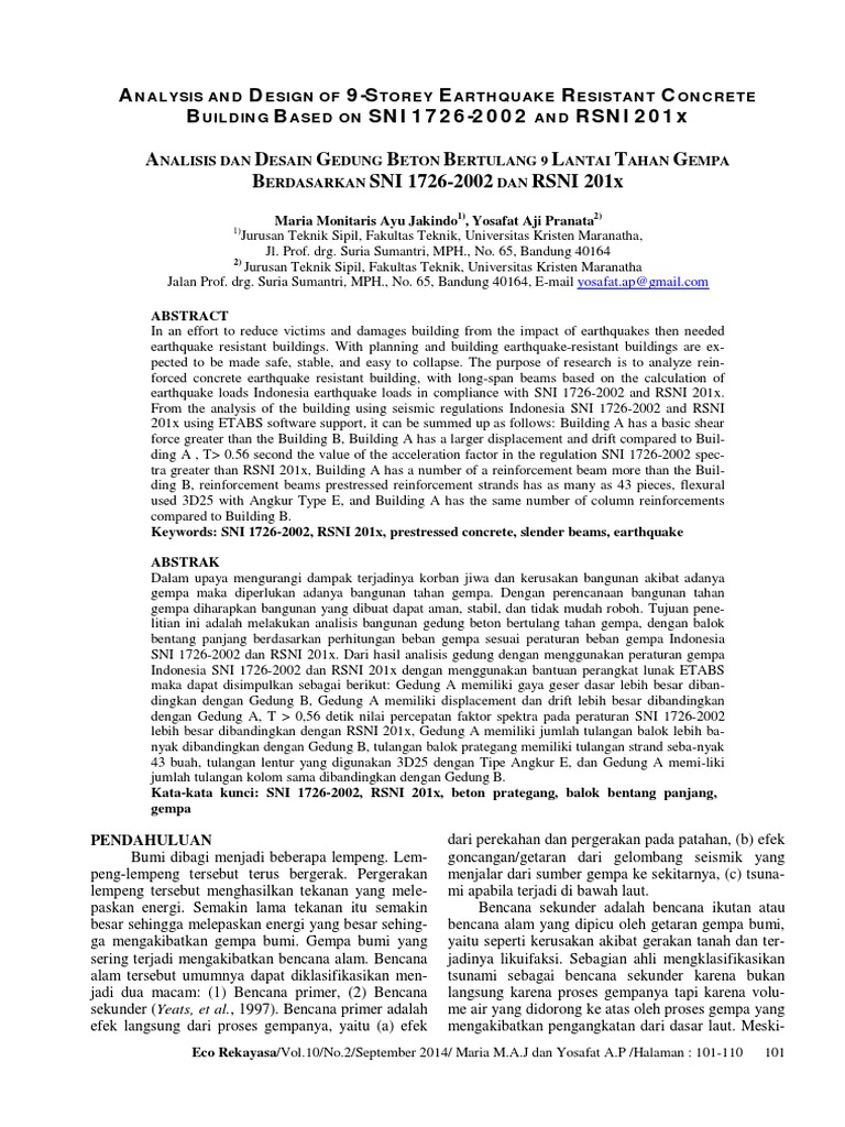 Analisa Gempa Gedung | PDF | Earthquake Engineering | Beam (Structure)