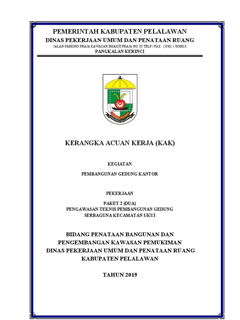 Kak Pengawsan PKT 1 Gedung Serbaguna Ukui New | PDF