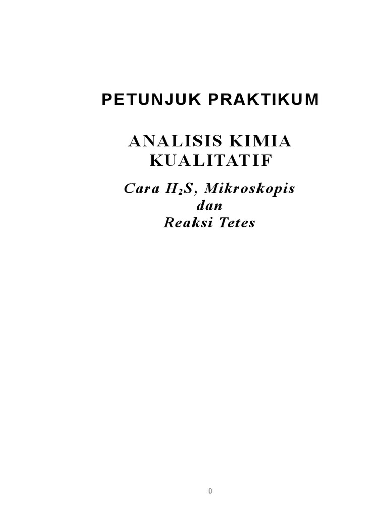 Penuntun Praktikum Kimia Analitik Kualitatif 2018 Unjani | PDF