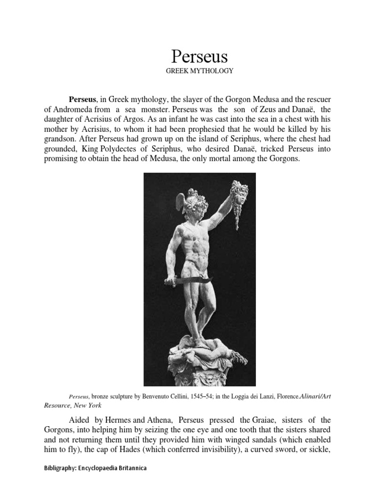 Perseus - Greek Mythology | PDF | Medusa | Mythological Characters