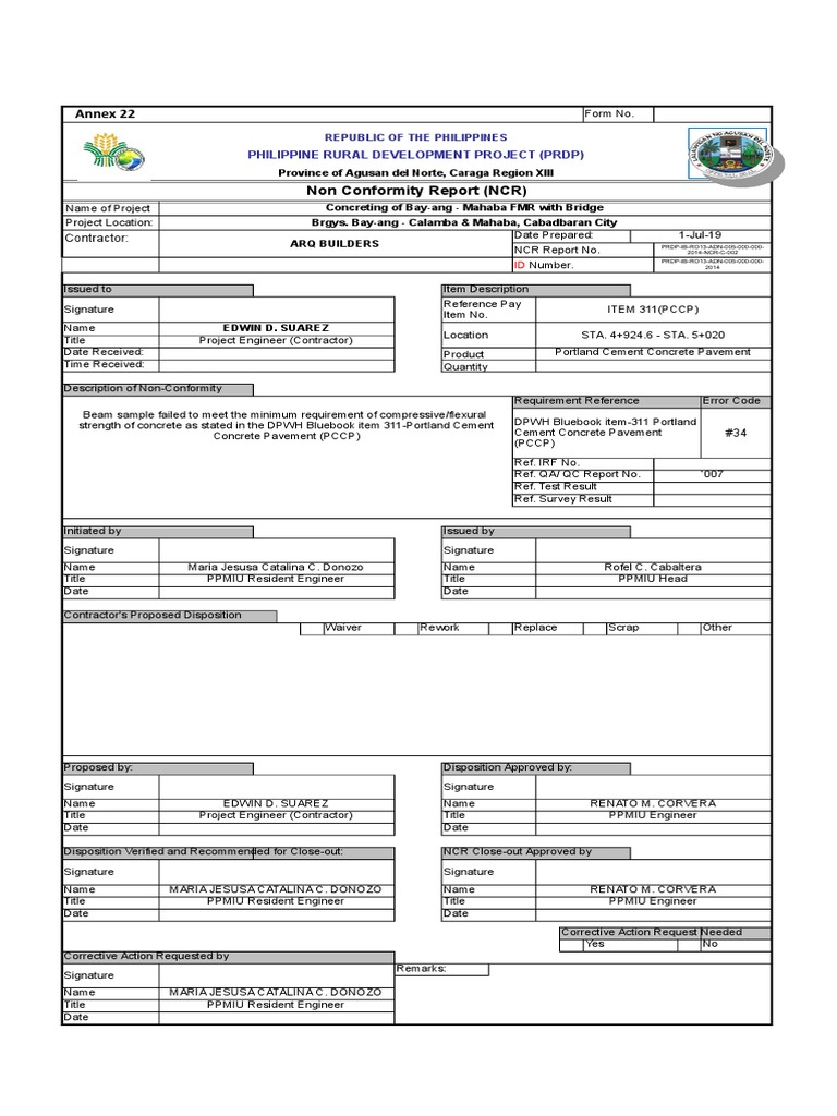 NCR | PDF | Concrete | Specification (Technical Standard)