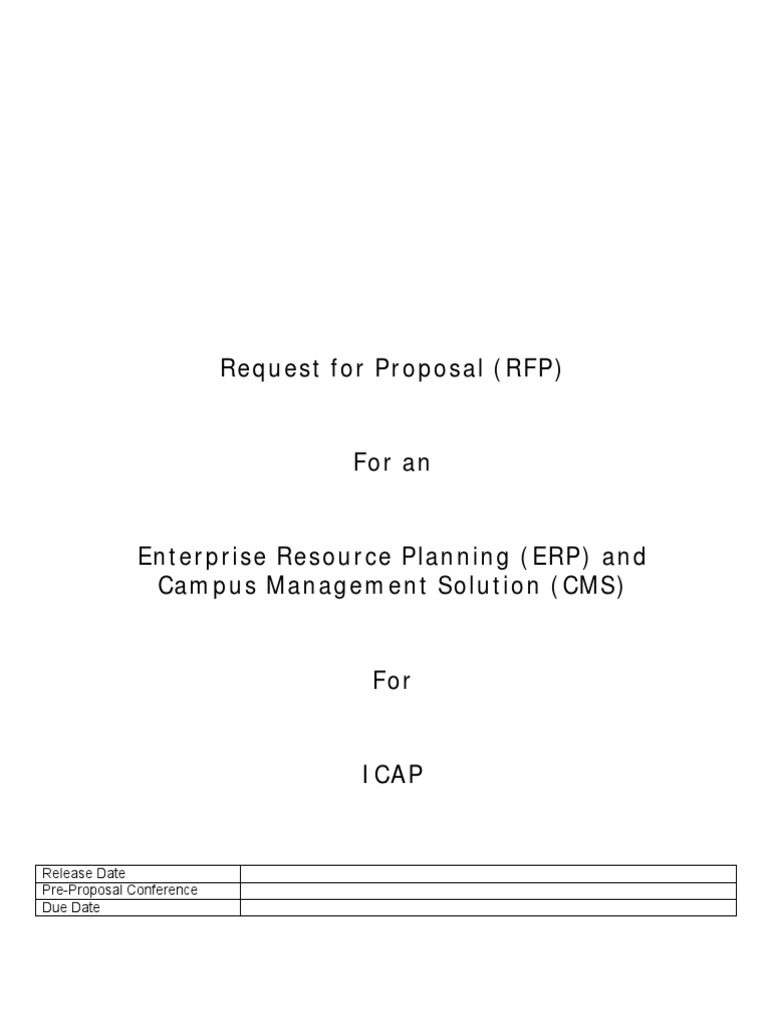 RFP For ERP Implementation at ICAP | PDF | Enterprise Resource Planning ...