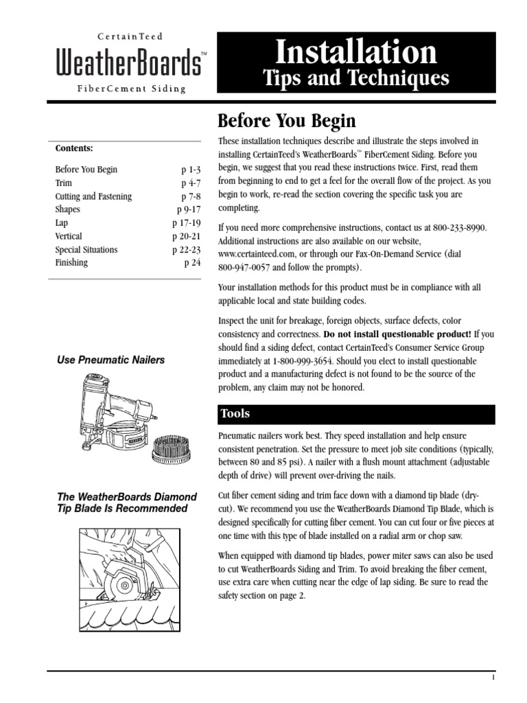 Fiber Cement Board Installation Instructions | PDF | Screw | Galvanization