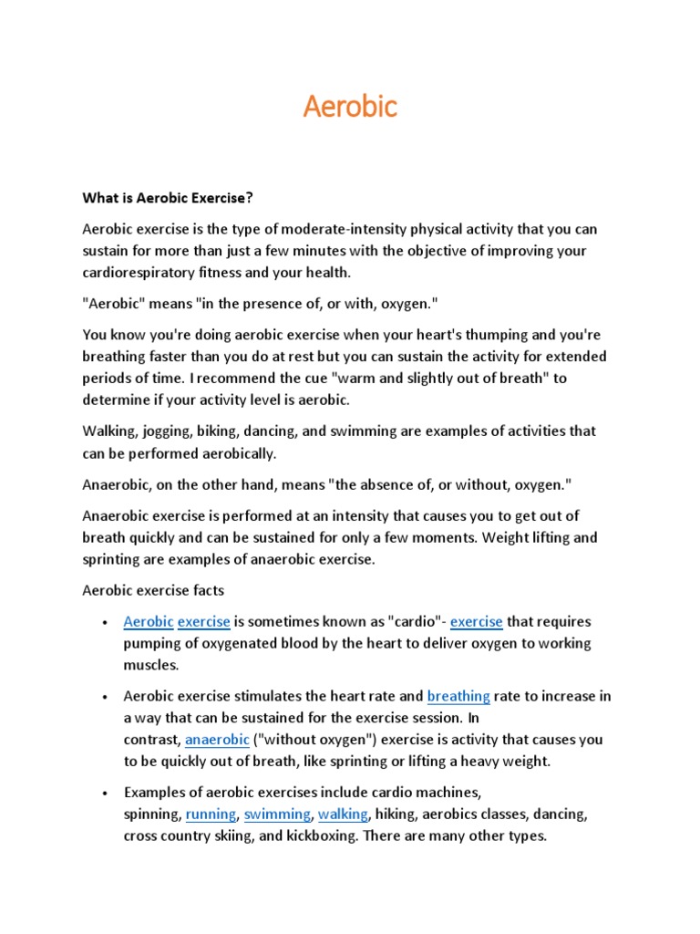 Arobic | PDF | Aerobic Exercise | Physiology