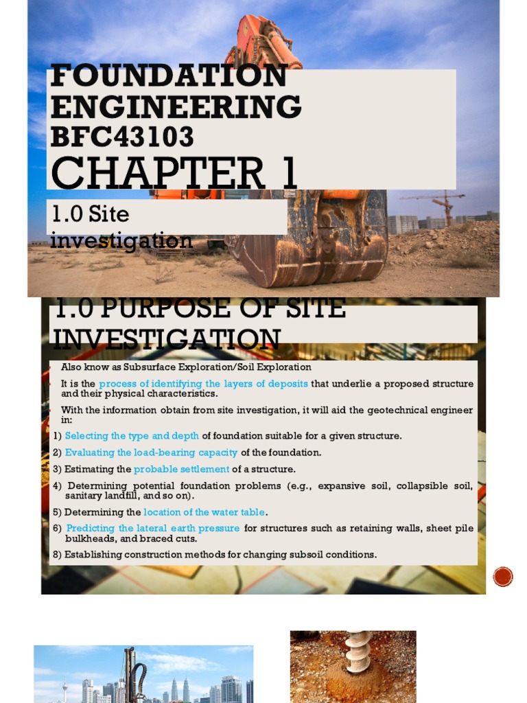 Site Investigation Methods for Foundations | PDF | Casing (Borehole ...