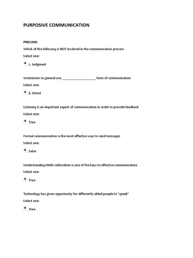 Purposive Communication PRELIM MIDTERM | PDF | Persuasion | Communication