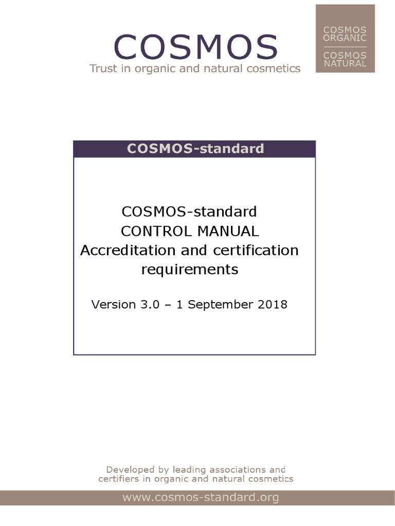 Cosmos Standard Control Manual v3 0 | PDF | Professional Certification ...