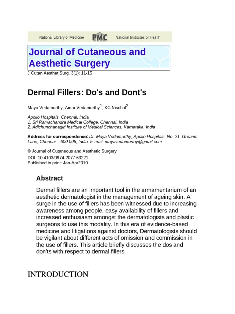 Dermal Filler Do and Don't | PDF | Dermatology | Food And Drug ...