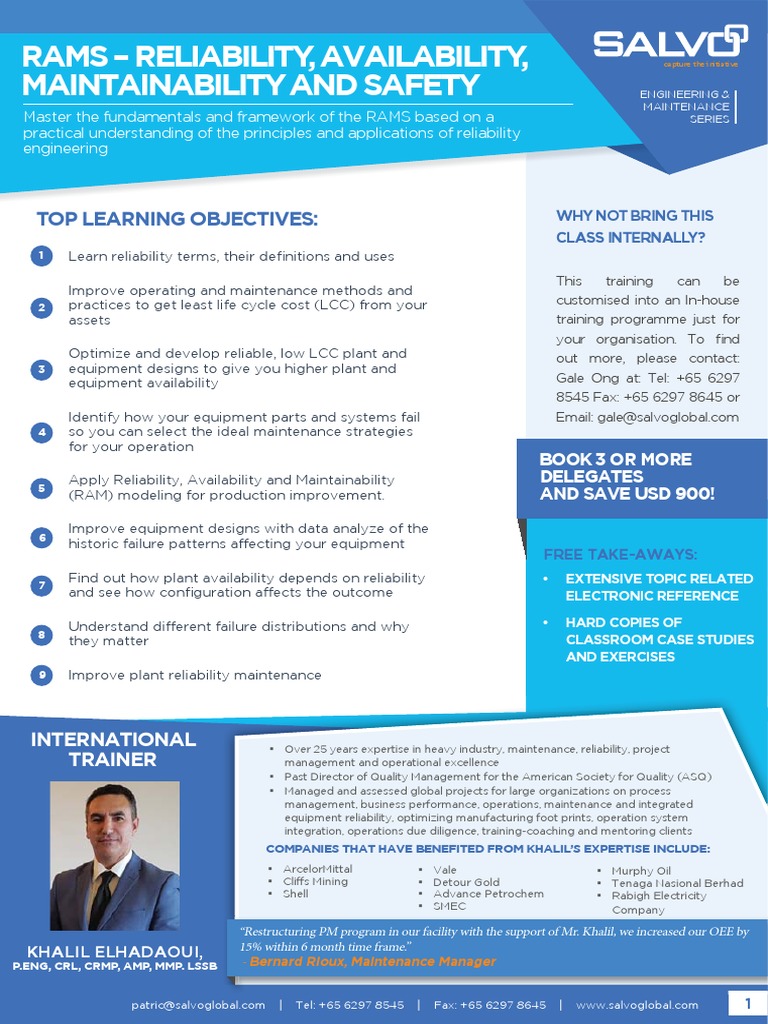 RAMS - Reliability, Availability, Maintainability and Safety PC PDF ...