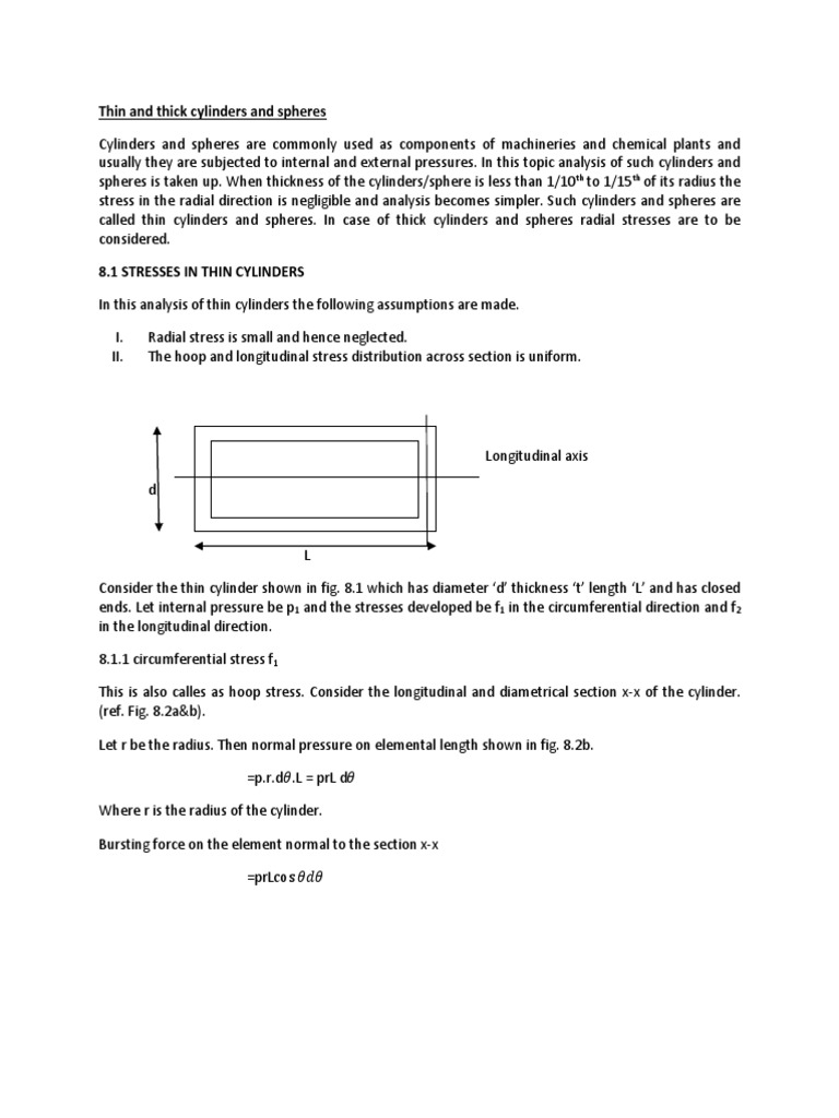 Thin and Thick Cylinder | PDF | Rivet | Chemical Product Engineering