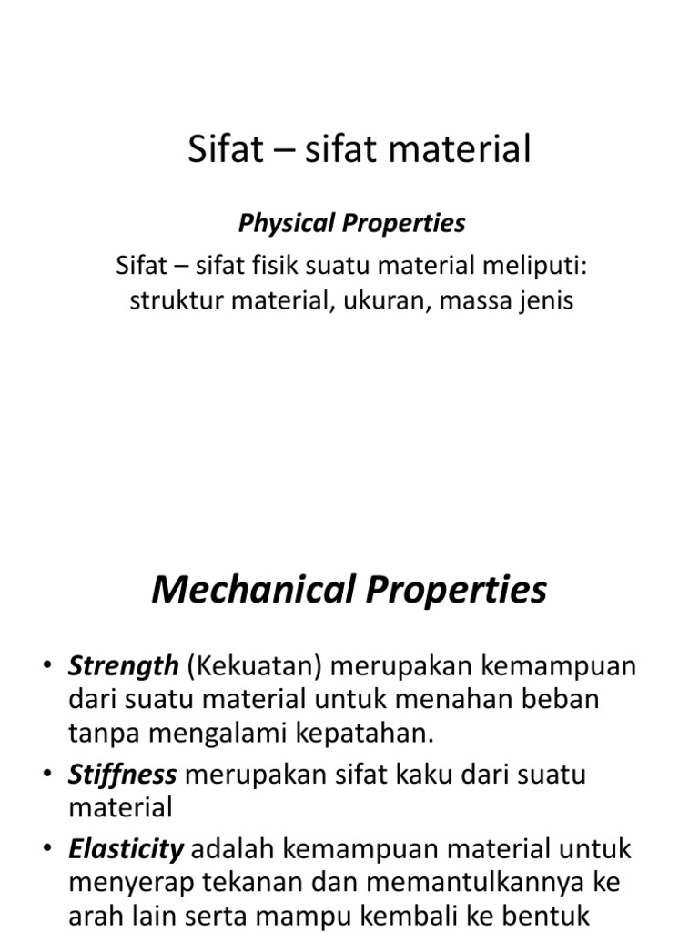 Sifat - Sifat Material | PDF | Karier & Perkembangan