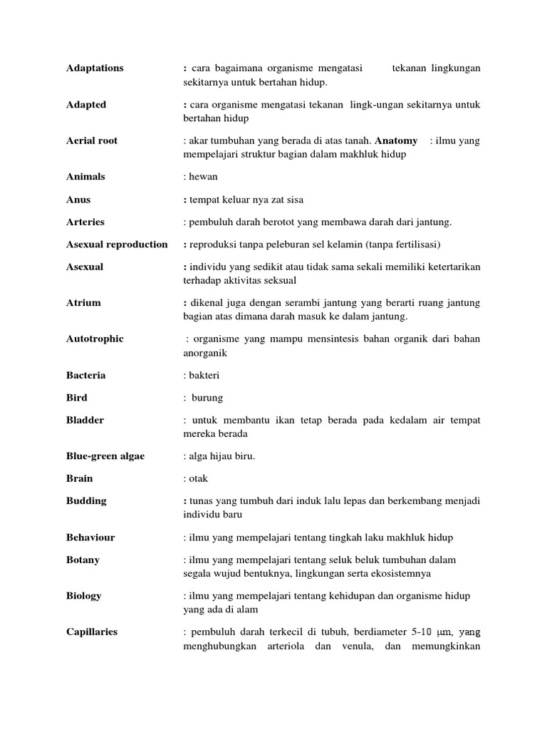Glosarium Klasifikasi Makhluk Hidup | PDF