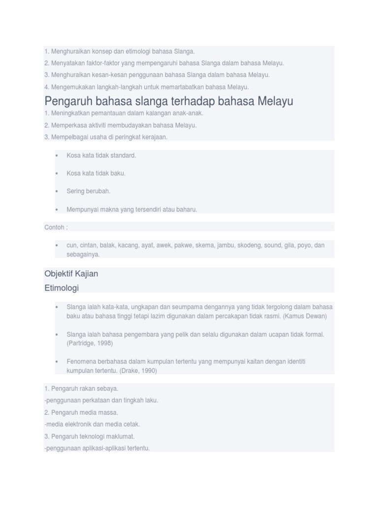 Apa Itu Bahasa Slanga | PDF