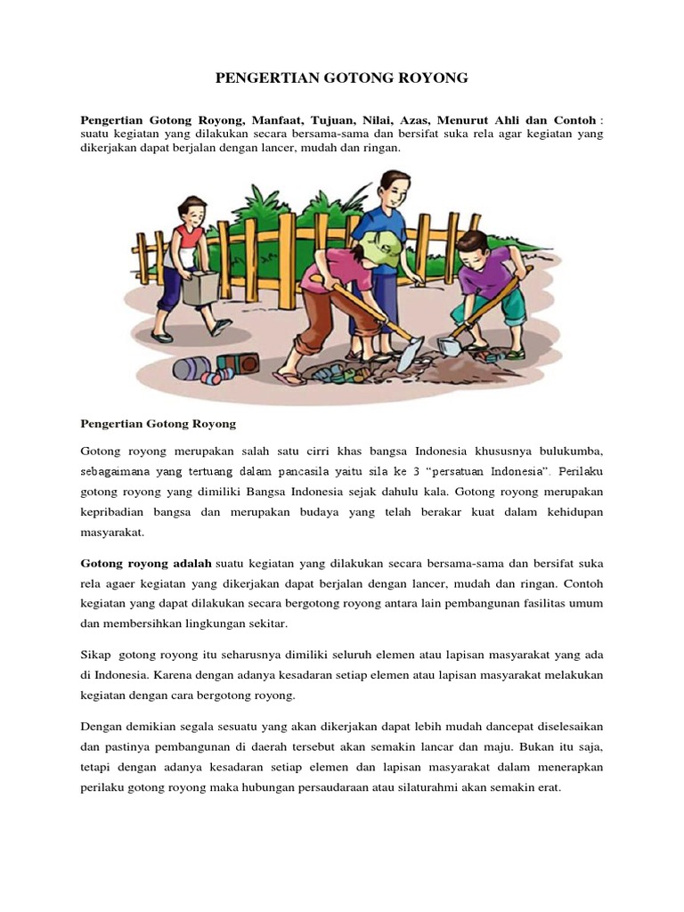 Pengertian Gotong Royong | PDF