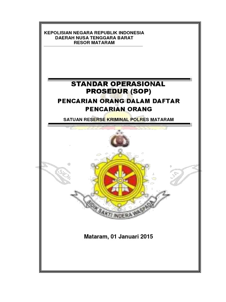 SOP Pencarian Orang DPO Polres Mataram | PDF