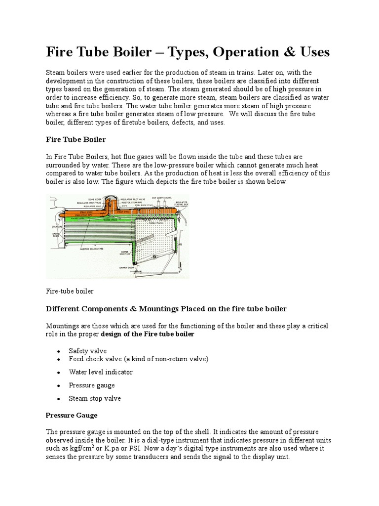 Fire Tube Boiler | PDF | Steam | Chimney