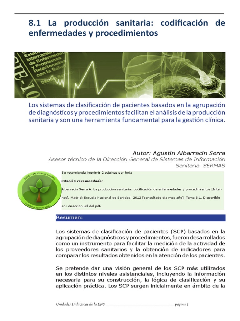 n8.1 La Producci N Sanitaria | PDF | Hospital | Diagnostico medico