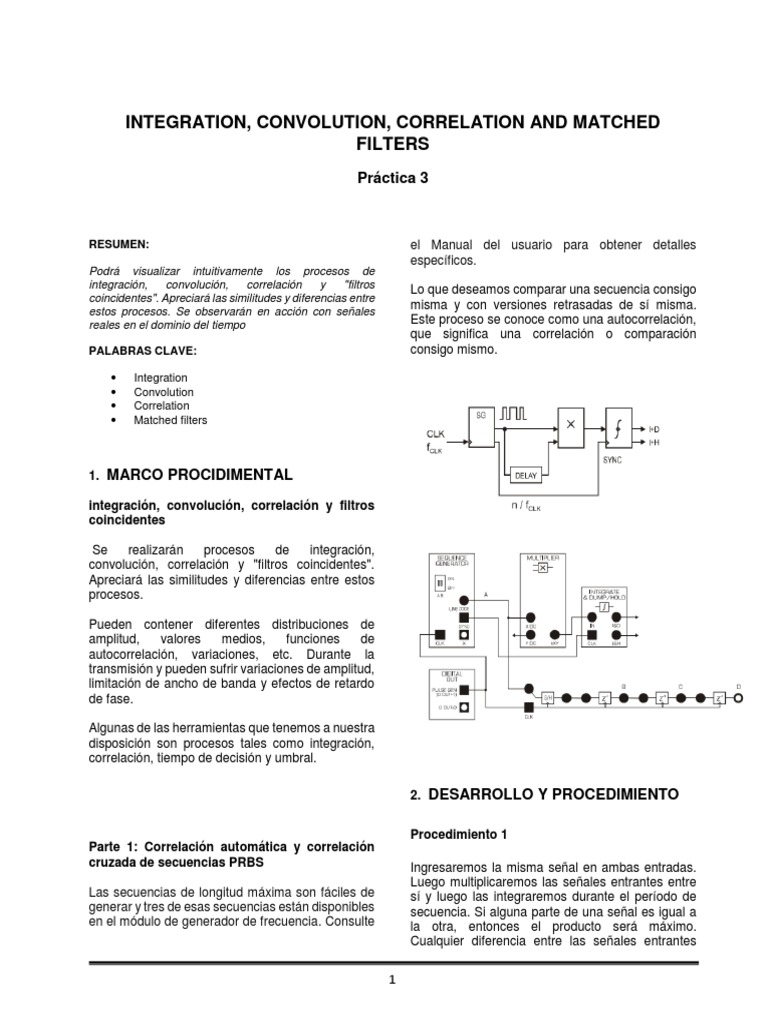 Integration, Convolution, Correlation and Matched Filters | PDF ...