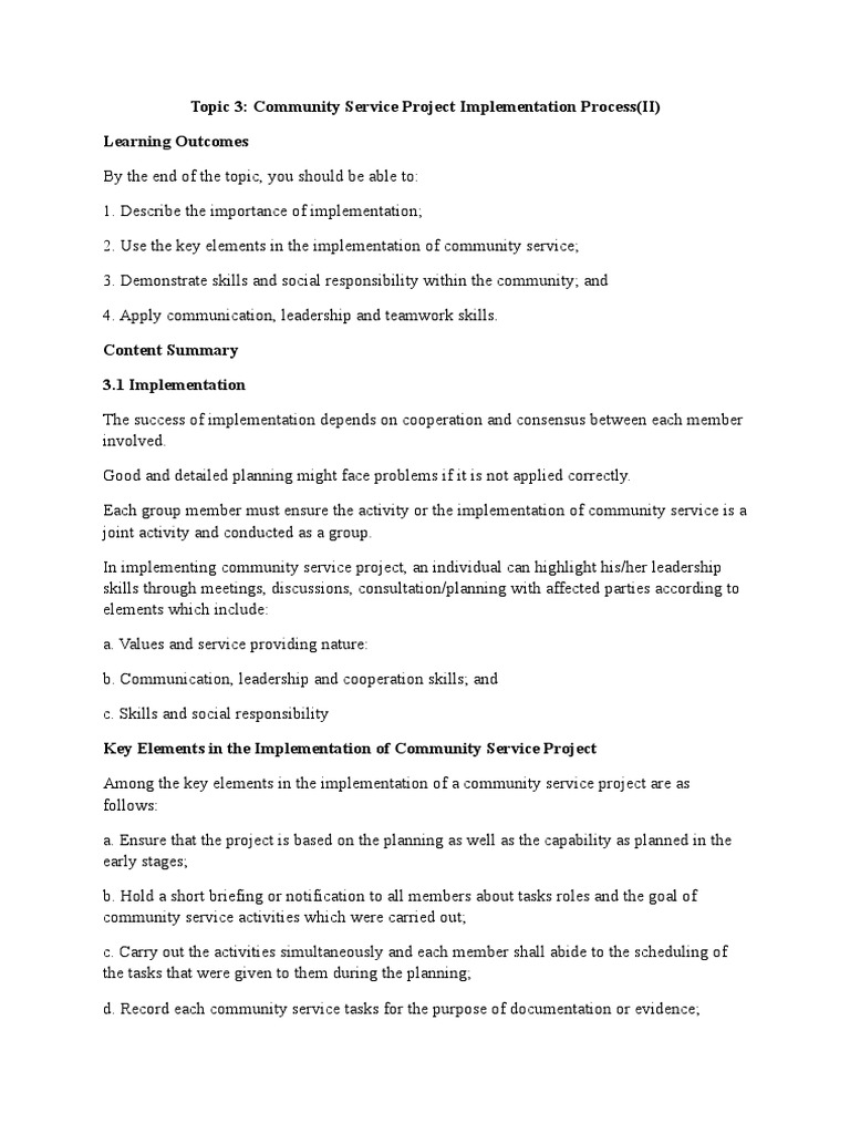 Topic 3 Project Implementation Process | PDF