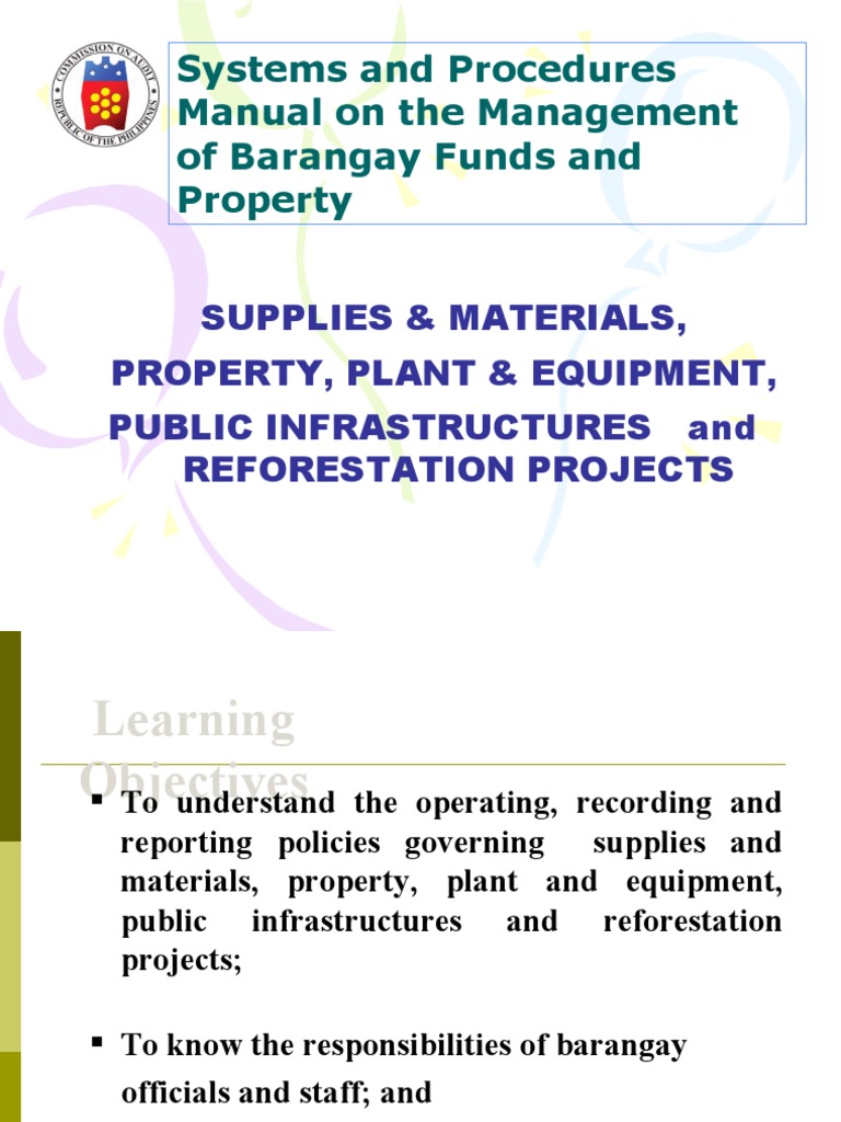 Barangay Property Management Manual | PDF | Cost | Procurement